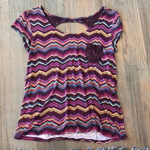Tops | Soft Print Shirt With Keyhole Back | Poshmark